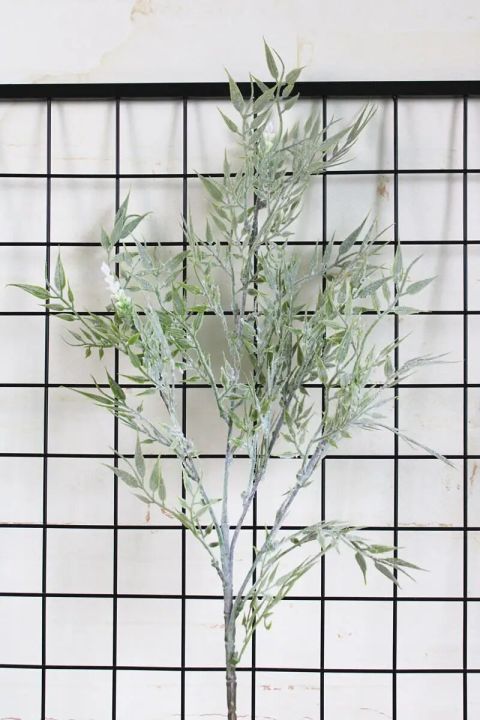 【Hannah Martin Official Store】Flocked leaves long arrangement greens ...