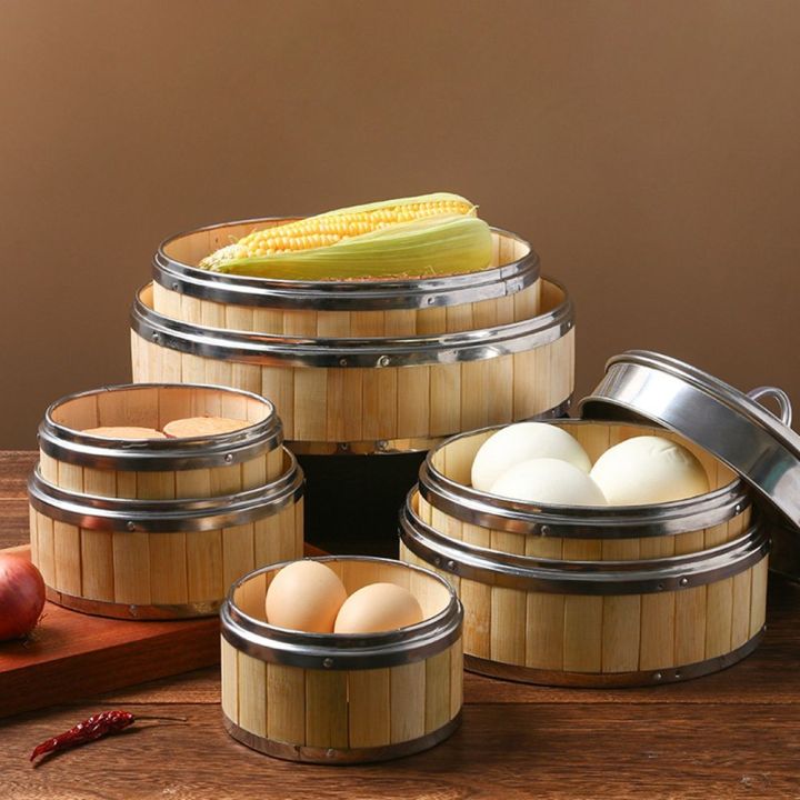 Bao Buns For Cooking Steam Basket Chinese Woven Bamboo Bamboo Lid ...