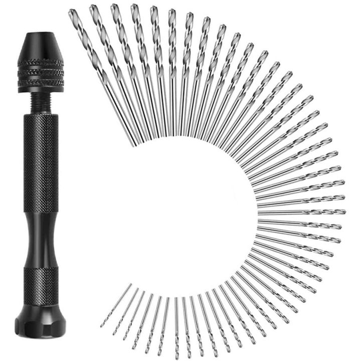 Precision Hand Drill with Twist Bits Set of 48 Professional Quality ...