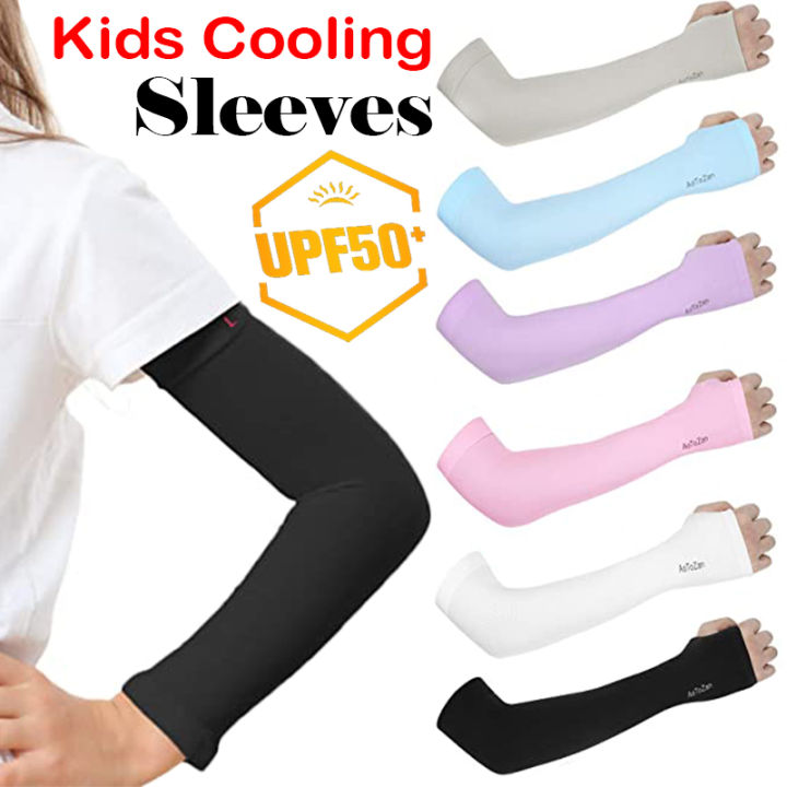 Sun Protection Arm Sleeves For Kids 4-12 Years Summer Sports Cooling ...