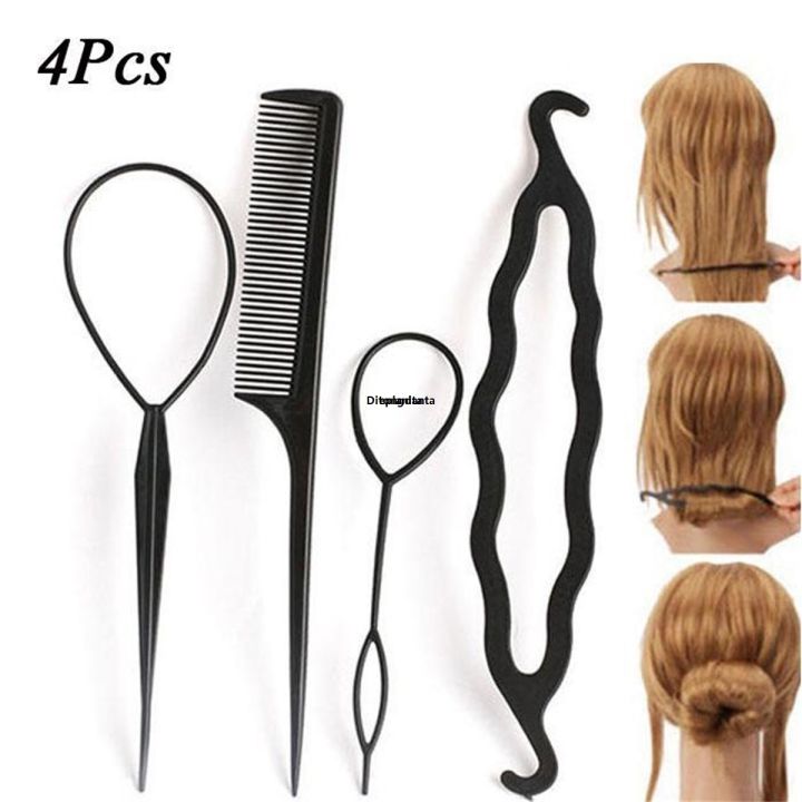 Tools: Women's Head Comb, Tools, Hairpins, 4-Piece Curling Hair Device ...