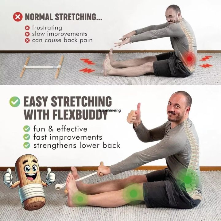 Open back exercise function comfortable grip yoga belt multi-wood ...