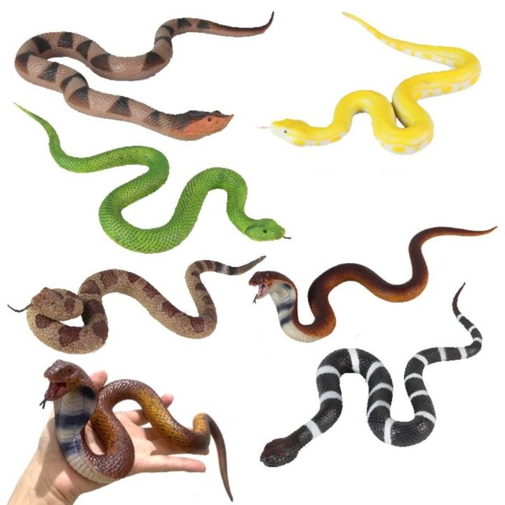 Funny Reptile Animal Snake Action Figures Soft TPR Educational ...
