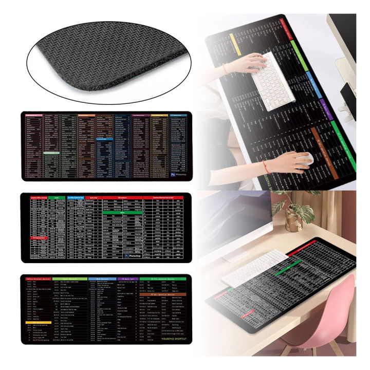 RGB Gaming Mouse Pad Mousepad Quick Shortcuts Key Board Non-Slip ...