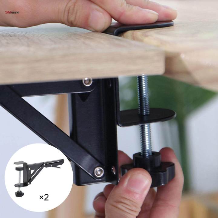 under Desk Mouse Keyboard Tray Adjustable Clamp Folding Bracket Metal ...