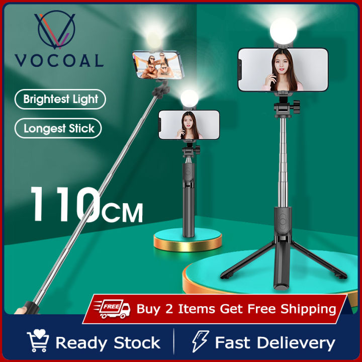 Vocoal Selfie Stick LED Portable Stretchable Holder Desktop Stand ...