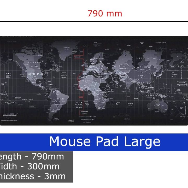 World Map Professional Large Gaming Mouse Pad (800 x 300 x 2mm) | Daraz.lk