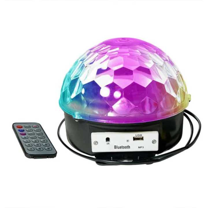 Bluetooth & MP3 LED Crystal Magic Ball 6 color Rotating Strobe Disco ...