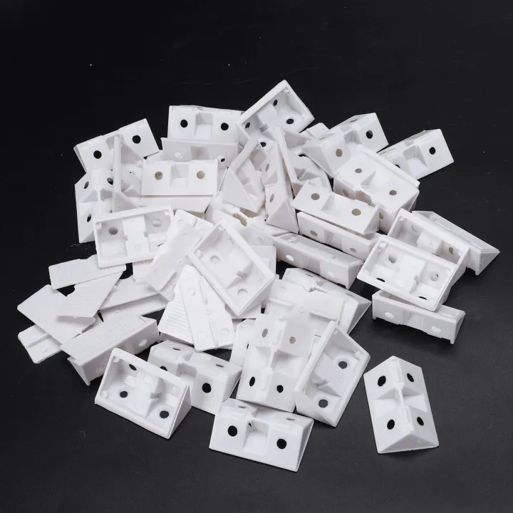 NXFDSIOZ 60Pcs Shelf Cabinet 90 Degree Plastic Corner Braces Angle ...