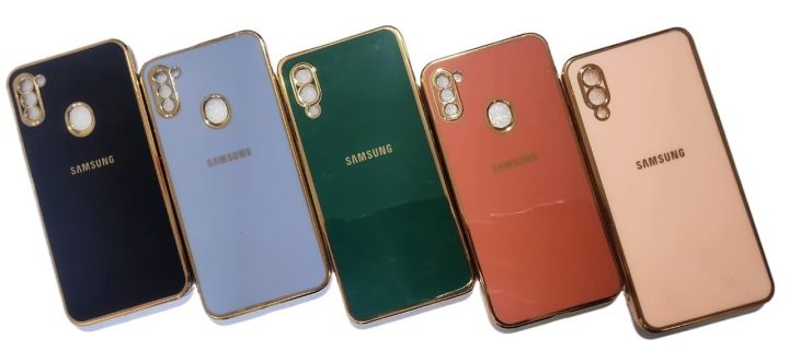 Samsung Galaxy M02 Gold Line Design High Quality Silicone Back Cover ...