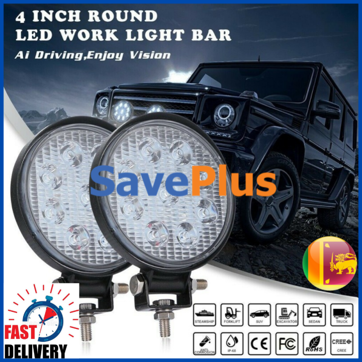 27W 9LED Round LED Work Light Bar Spot Lamp Headlight Car Driving Car ...