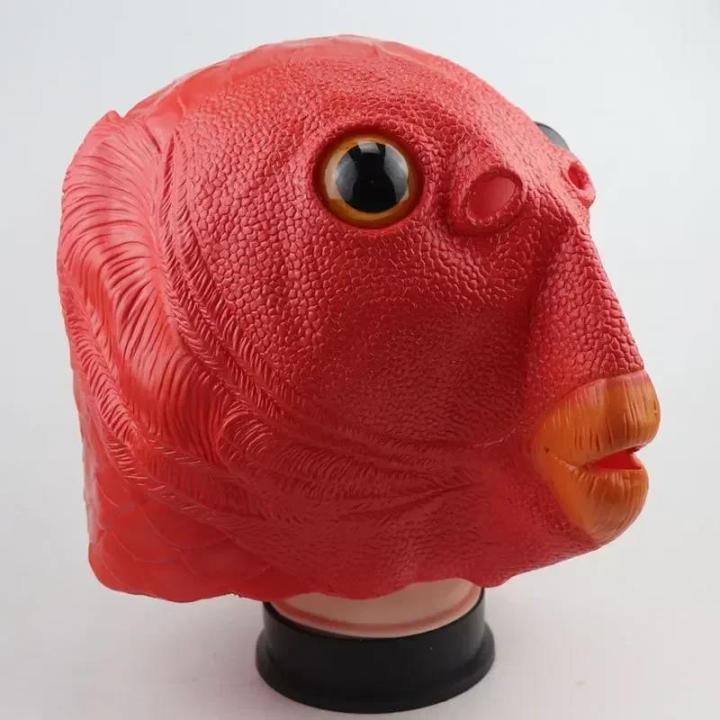 Halloween Green Fish Head Monster Mask Sand Sculpture Play Strange ...