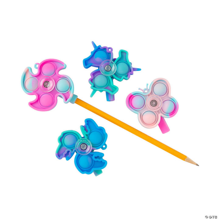 Pop It Fidget Spinner Pencil Topper - Pop It Random Design Pencil Clip ...