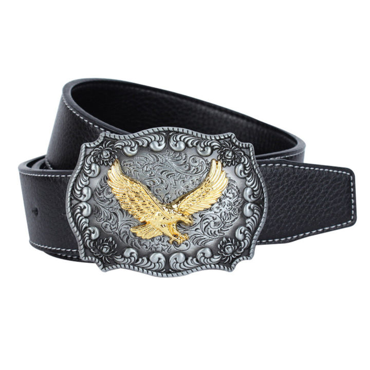 Kloware Western Cowboy Leather Belt 3D Eagle Arabesque Buckle Hawk ...