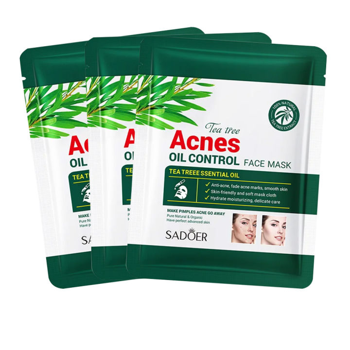 Sadoer Tea Tree Oil Control Face Mask Sheet 3 Pack Set (Acne Treatment) | Daraz.lk