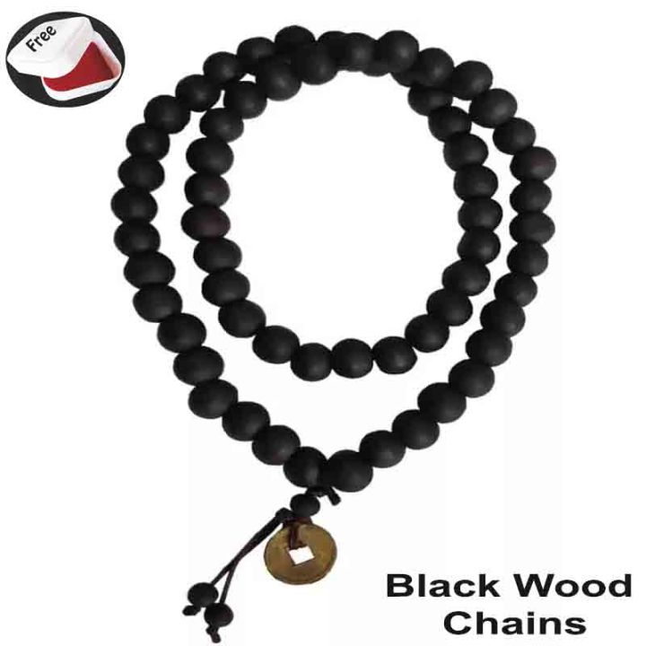 Lucky Black Wood Neckless for Men and Women Fengshui Chain Jewelry ...