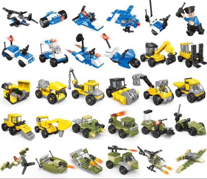 Ready Stock 30 Boxes Small Lego Police Army Construction come with 593 ...