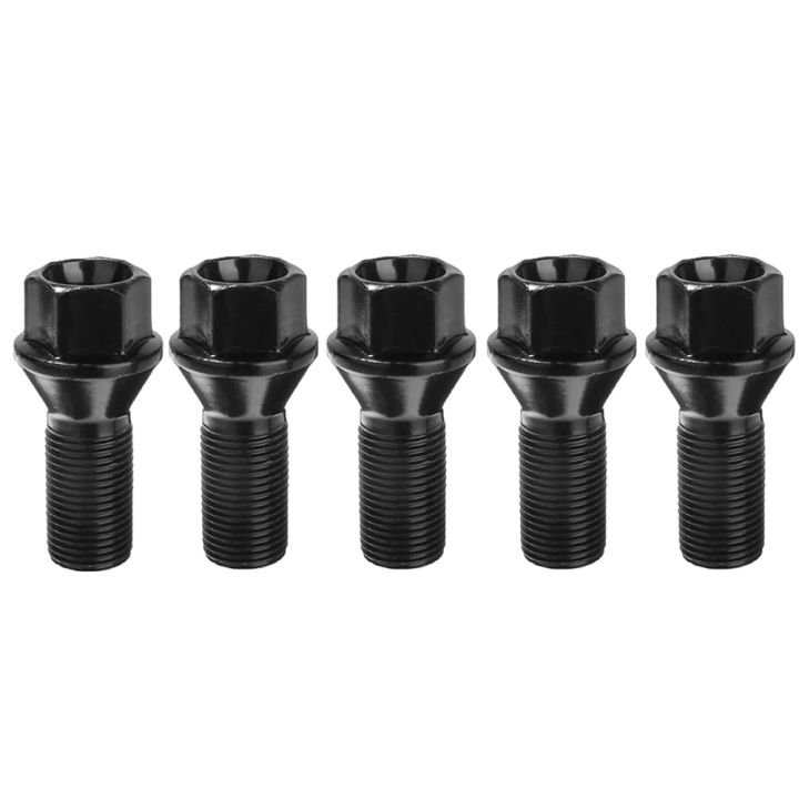 5Pcs M14 x 1.25 Black Wheel Locking Lug Bolt Nut Steel 36136781151 for -BMW X3 X5 E70 E71 F20 ...