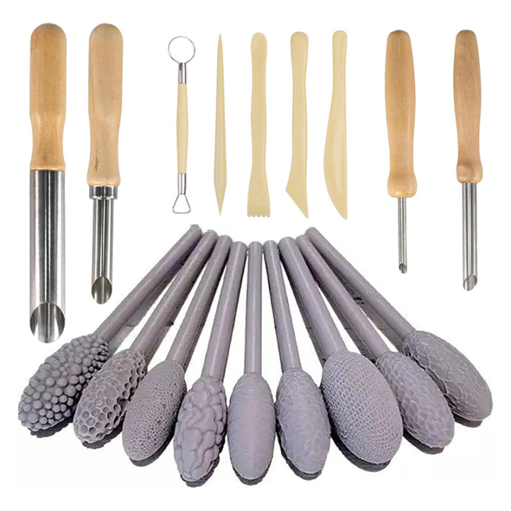 Texture Roller Projects,Single Head/Double Head Roller Stick, Clay Bead ...