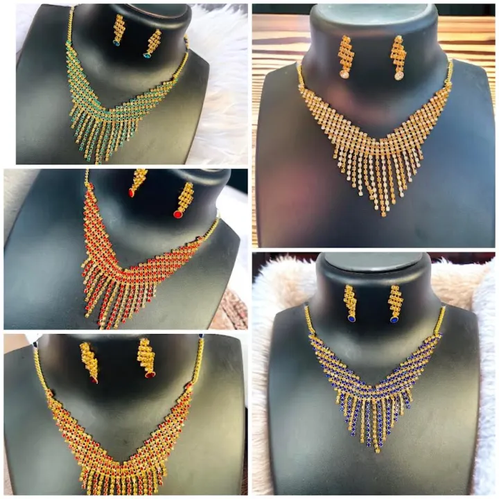 Gold Color Neckles set Touchstone Indian Bollywood neckless with lcd ...