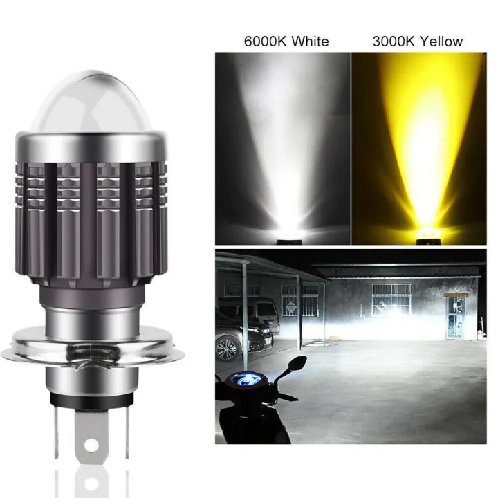 H4 LED Moto H6 BA20D LED Motorcycle Head light Bulb CSP Lens White ...