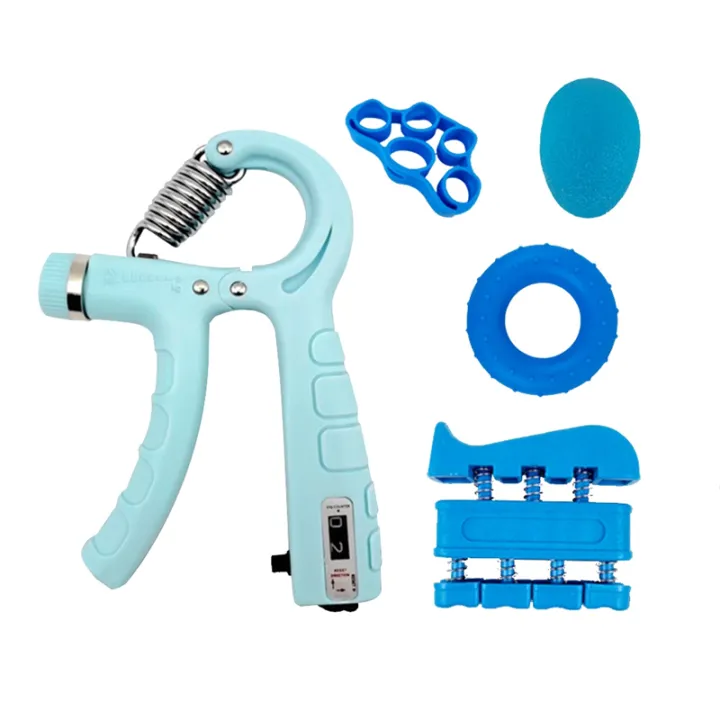 5Pack Grip Strength Trainer Kit + Finger Exerciser Hand Extension ...
