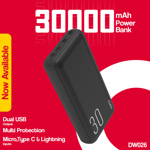 Corn Power Bank 30000mAh DW026 | Daraz.lk