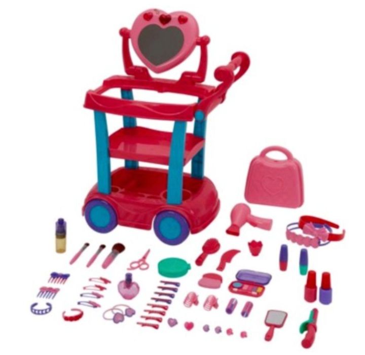 children cosmetic cart 2 in 1 Toy for Kids Fun Playing Plastic Cosmetic ...
