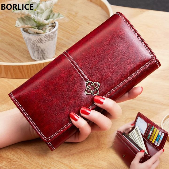 Women Long Wallet Large Capacity Wallet Card Holder Leather Purse ...