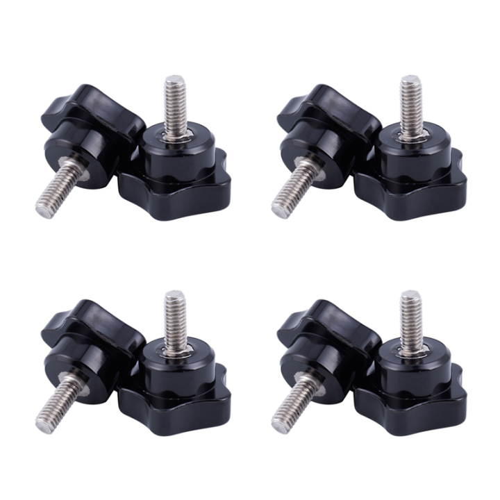M6 x 15mm Male Thread Screw Star Head Locking Screw Handle Black 8 Pcs ...
