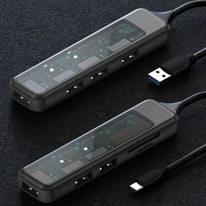 USB3.0 Hub Splitter SD/TF Card Reader Type-C Expansion USB Adapter Hub ...