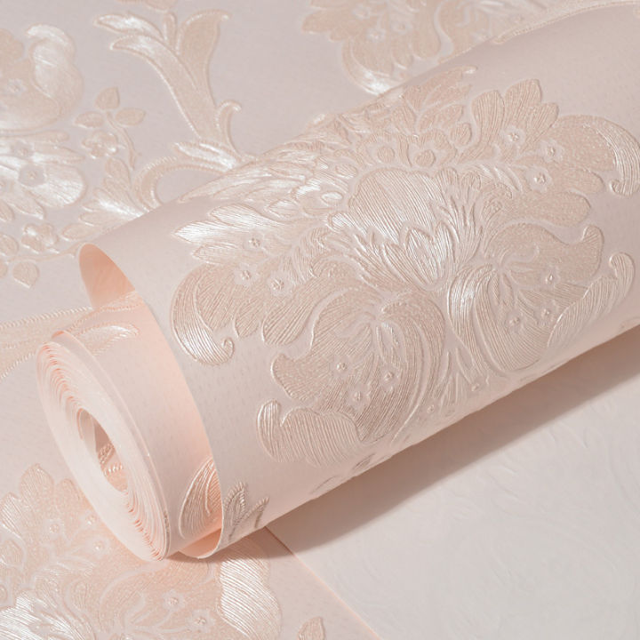 Light Pink Meters Roll Wallpaper Self Adhesive 3d Flower Luxury Sticker ...