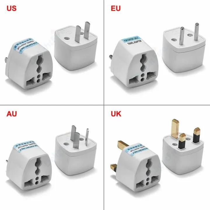 Universal KR EU Plug Adapter 2 Pin US UK To EU KR European Europe Euro ...
