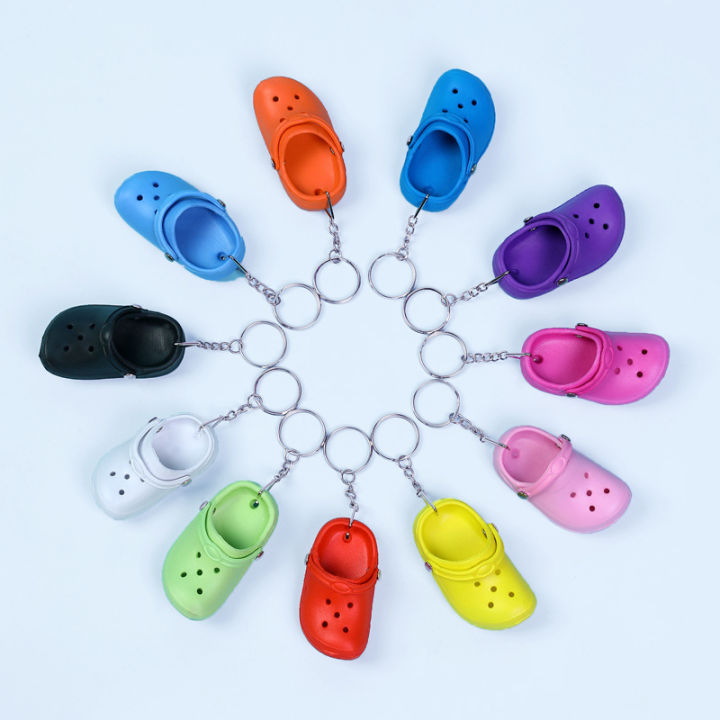 Cute 3D Mini EVA Beach Hole Little Croc Shoe Keychain Girl Gift Bag ...