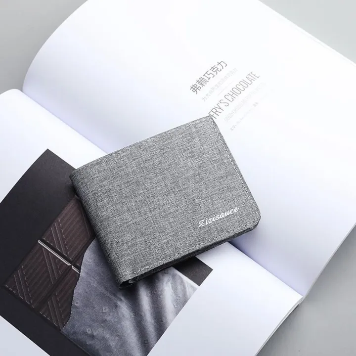 Canvas Wallet Men's Fashion Student Minimalist Casual Linen Short ...