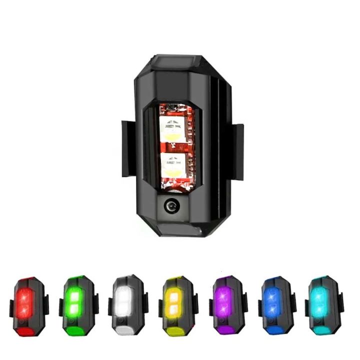 1pc Motorcycle Led Mini Signal Light 7 Colors LED Drone Strobe Lamp For ...