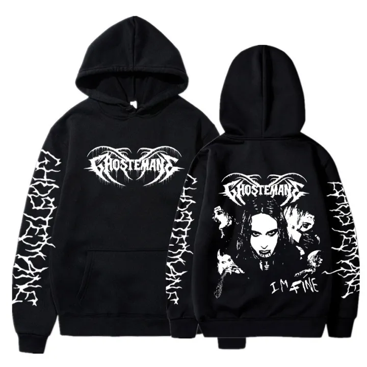 Ghostemane Double Sided Print Hoodie Men's Fashion Hip Hop Metal Rock ...