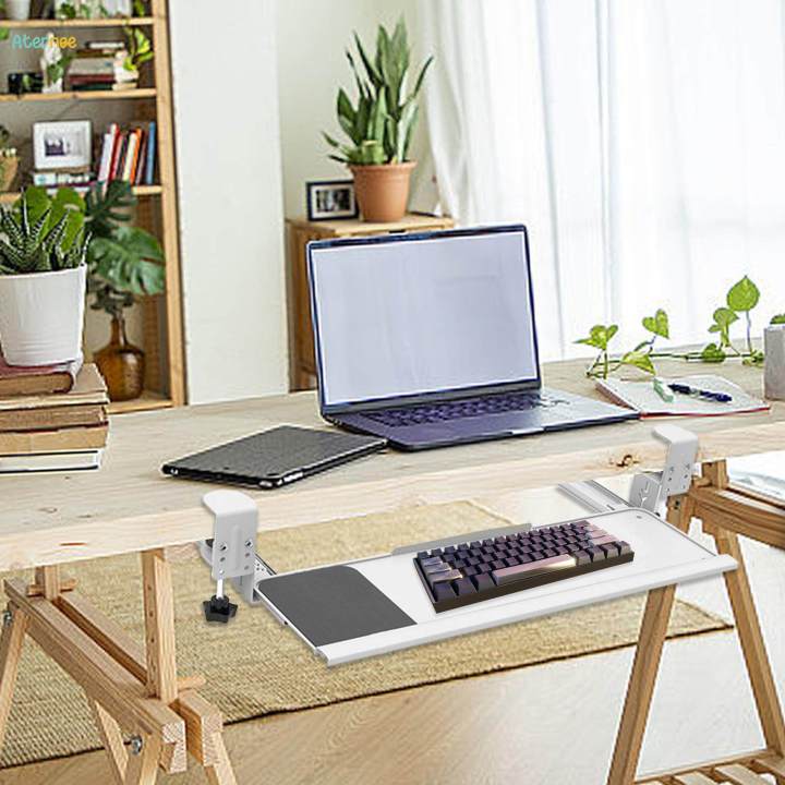 Under Desk Keyboard Tray No Punching Solid Keyboard Holder for Typing ...