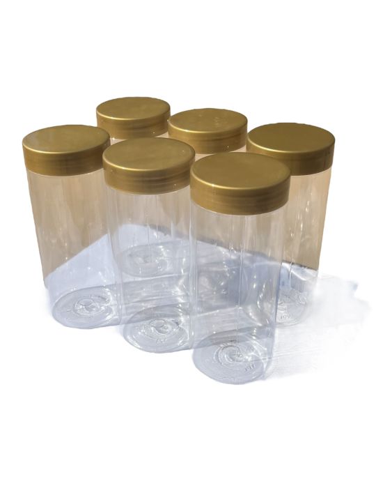 6pcs Kitchen Spice Bottle Containers With Gold Color Lid Large Size ...