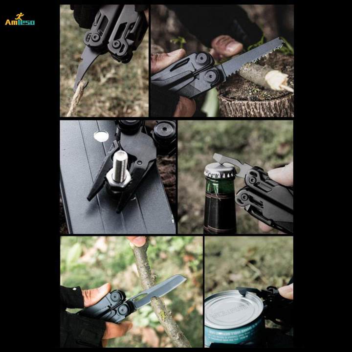 Multitool Pliers Folding Pocket Multi Tool for Hiking Survival Outdoor ...