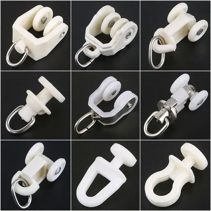 10Pcs Durable Straight Curved Track Rollers Curtain Wheels Rail ...