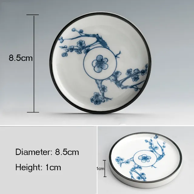 【EcoShopper】Ceramic Tea Mat Blue And White Porcelain Teacup Pad Household Kung Fu Tea Japanese ...