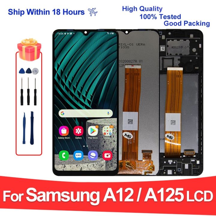6.5 Original For Samsung Galaxy A12 LCD SM-A125F Display Touch Screen Digitizer For Galaxy SM ...