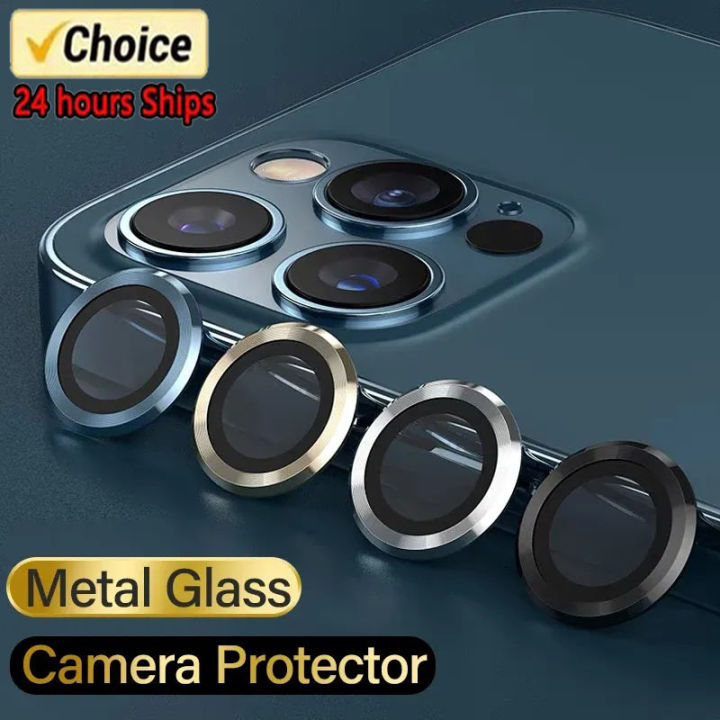 Metal Ring Camera Lens Protector Glass For Iphone 11 12 13 14 15 Pro ...