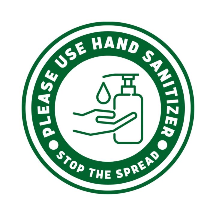 PLEASE USE HAND SANITIZER - SIGN STICKER - 6 INCH X 6 INCH | Daraz.lk