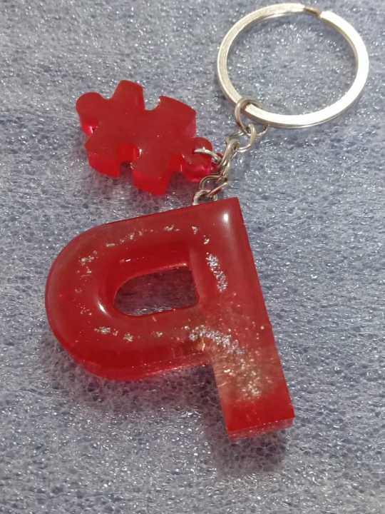 Resin Letter Key Tag Resin Hand Made Letter P | Daraz.lk