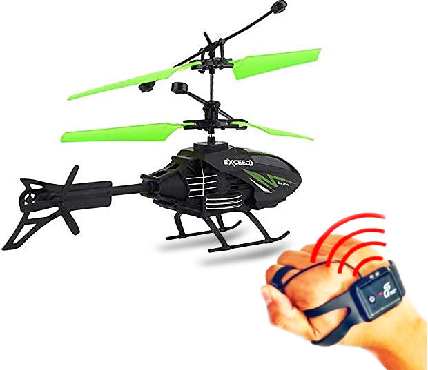 Helicopter Controlled by Wrist Band Remote (Watch Type) & Hand Sensor ...