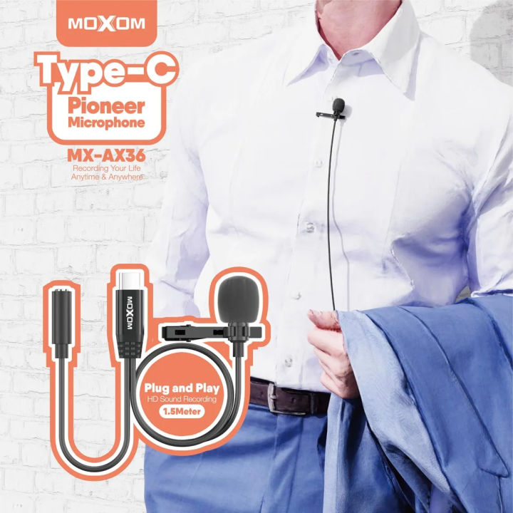 Moxom MX-AX36 Aux microphone Wired Type C port with 3.5mm headphone ...