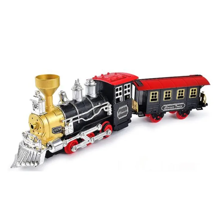 SMOKE TOY CLASSIC TRAIN SET WITH REALISTIC SOUNDS AND LIGHTS | Daraz.lk