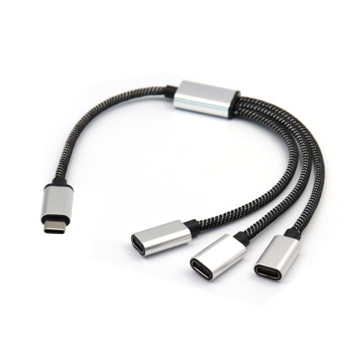 USB C Male to 3 USB C Female Splitter Cord Converter Multiple Hubs USB ...